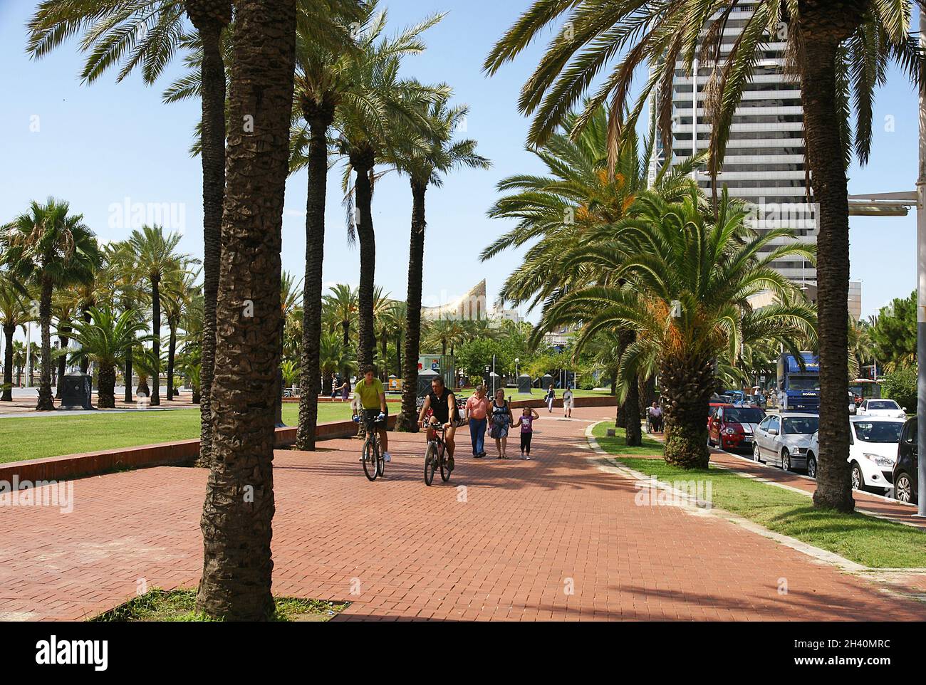 Promenade in the Olympic Village in Barcelona, Catalunya, Spain, Europe ...
