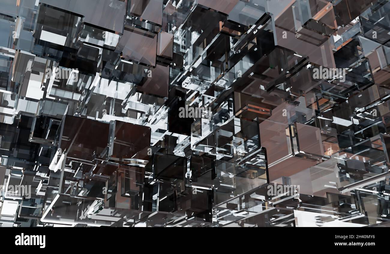 Abstract 3d background of glass cubes. 3d rendering Stock Photo - Alamy