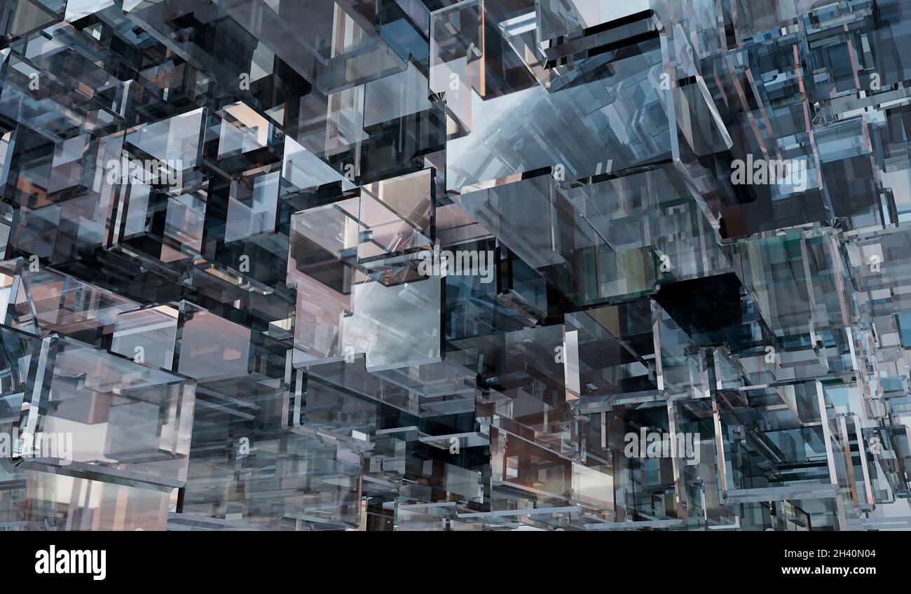 Abstract 3d background of glass cubes. 3d rendering Stock Photo - Alamy