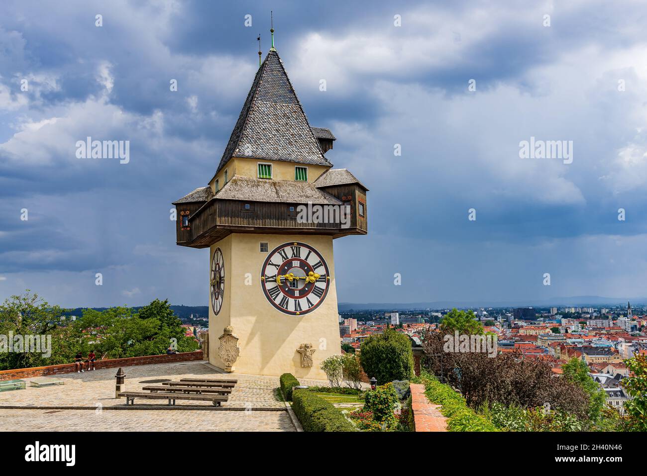 Clocktower symbol of Graz Stock Photo - Alamy
