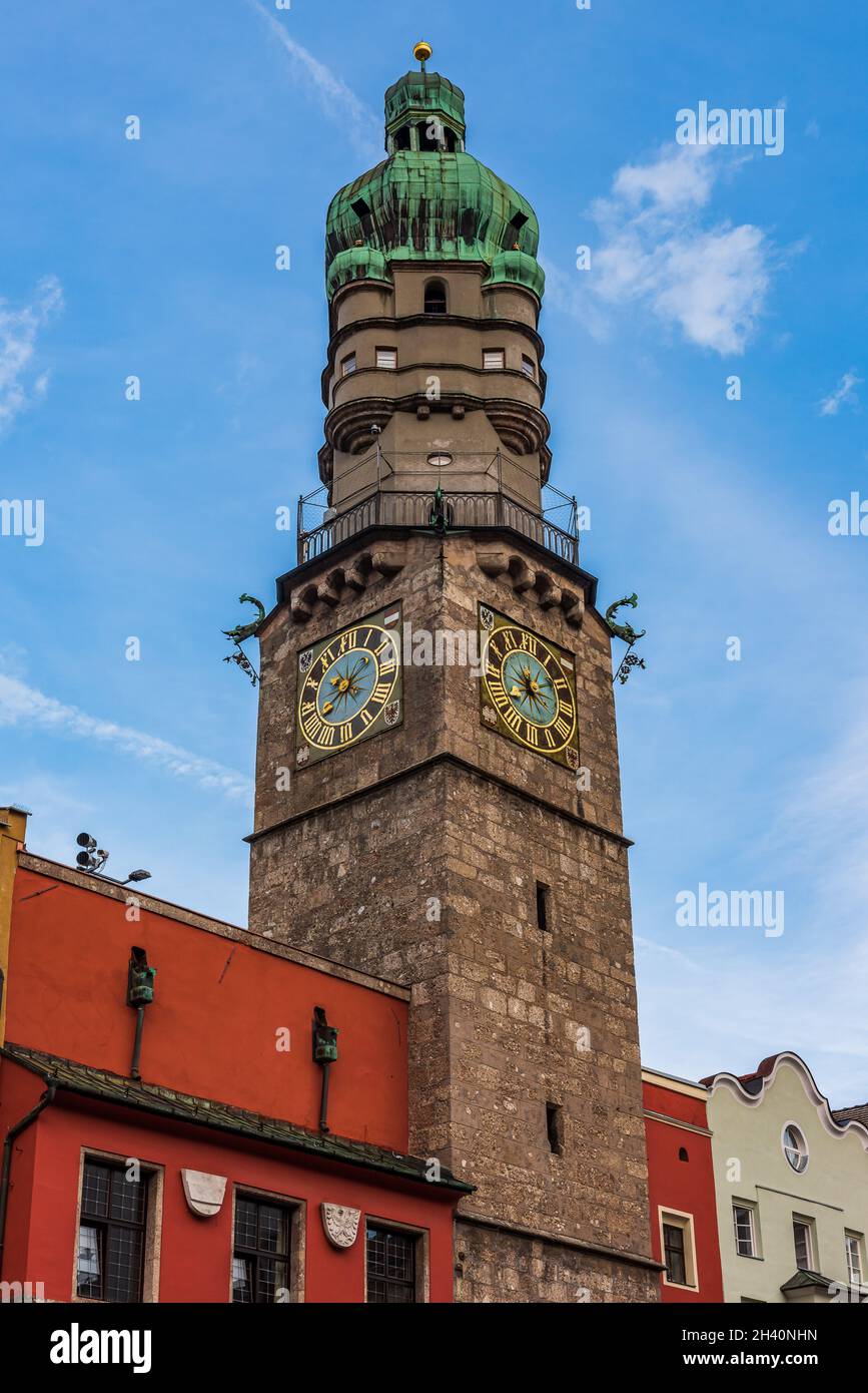 Stadtturm in Innsbruck Stock Photo - Alamy