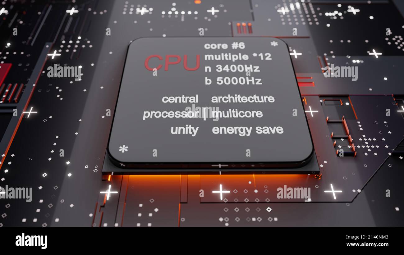 Abstract CPU with glow from below Stock Photo - Alamy