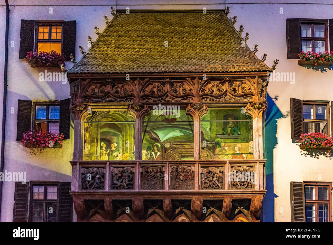 Goldenes Dachl in Innsbruck by night Stock Photo - Alamy