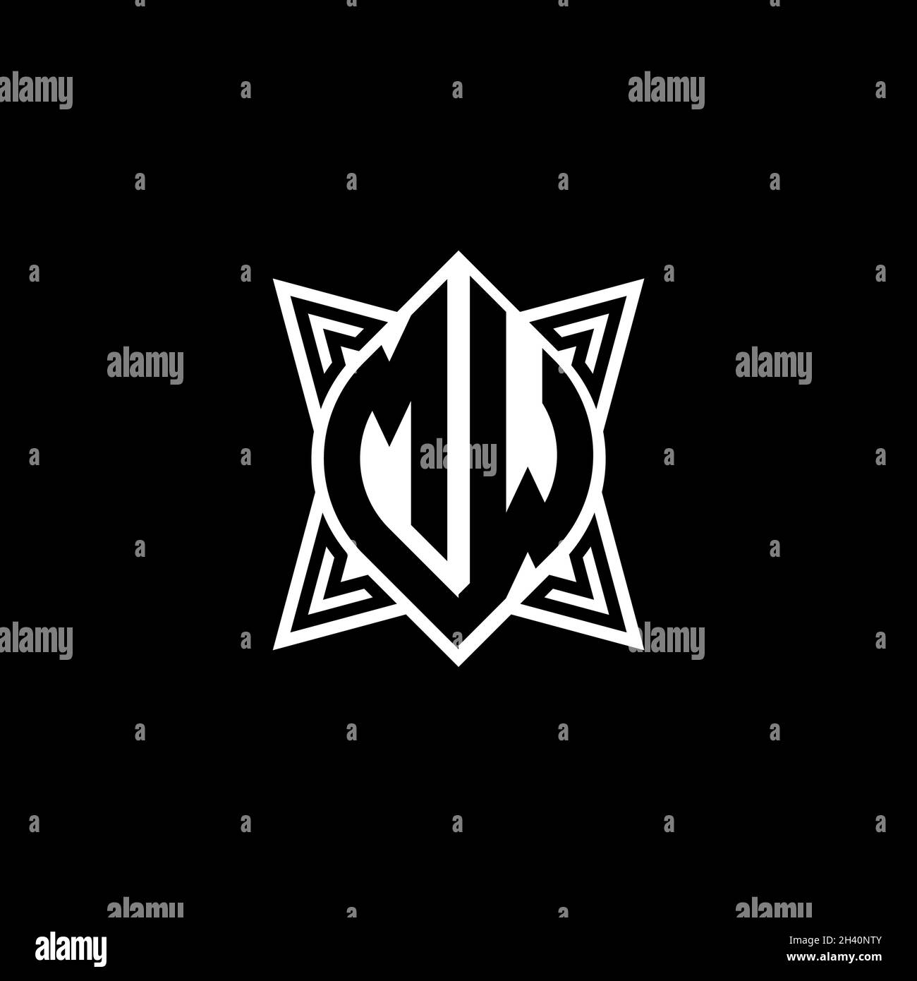 KI Monogram logo letter with polygonal geometric shape style design ...