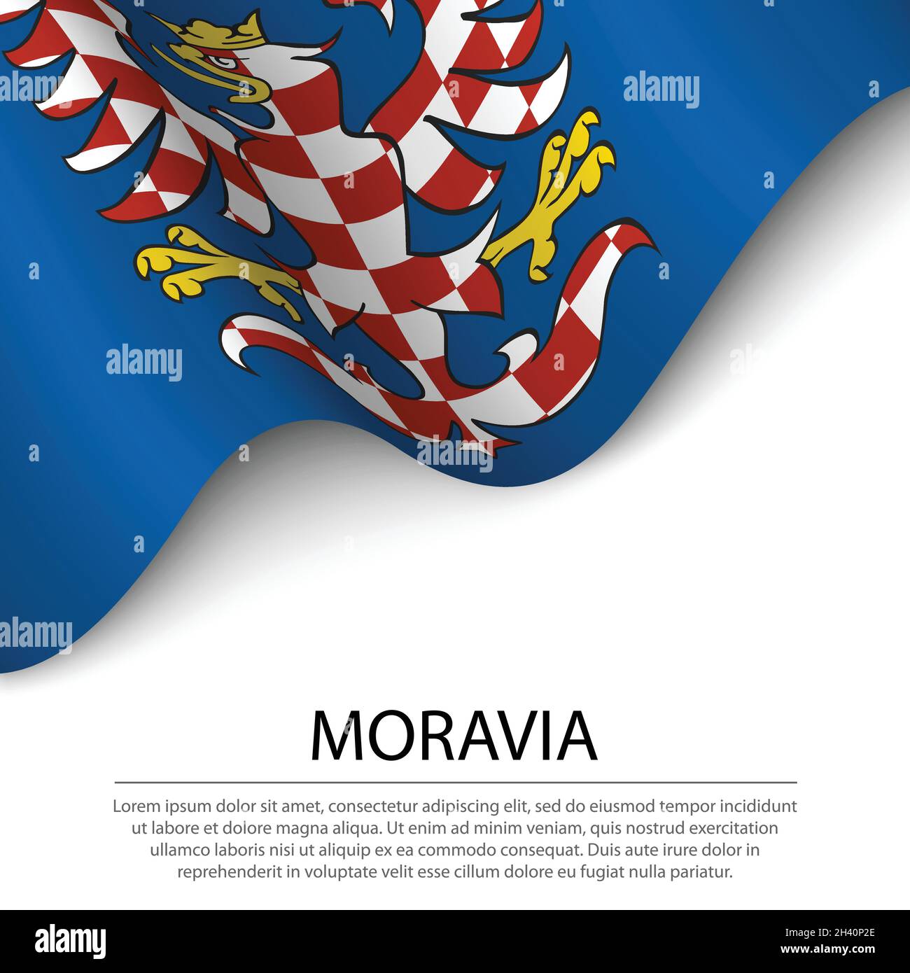 Waving flag of Moravia on white background. Banner or ribbon vector ...