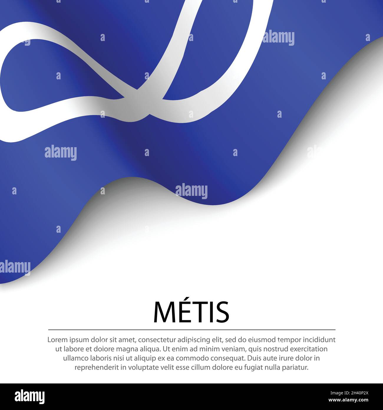 Waving flag of Metis on white background. Banner or ribbon vector ...