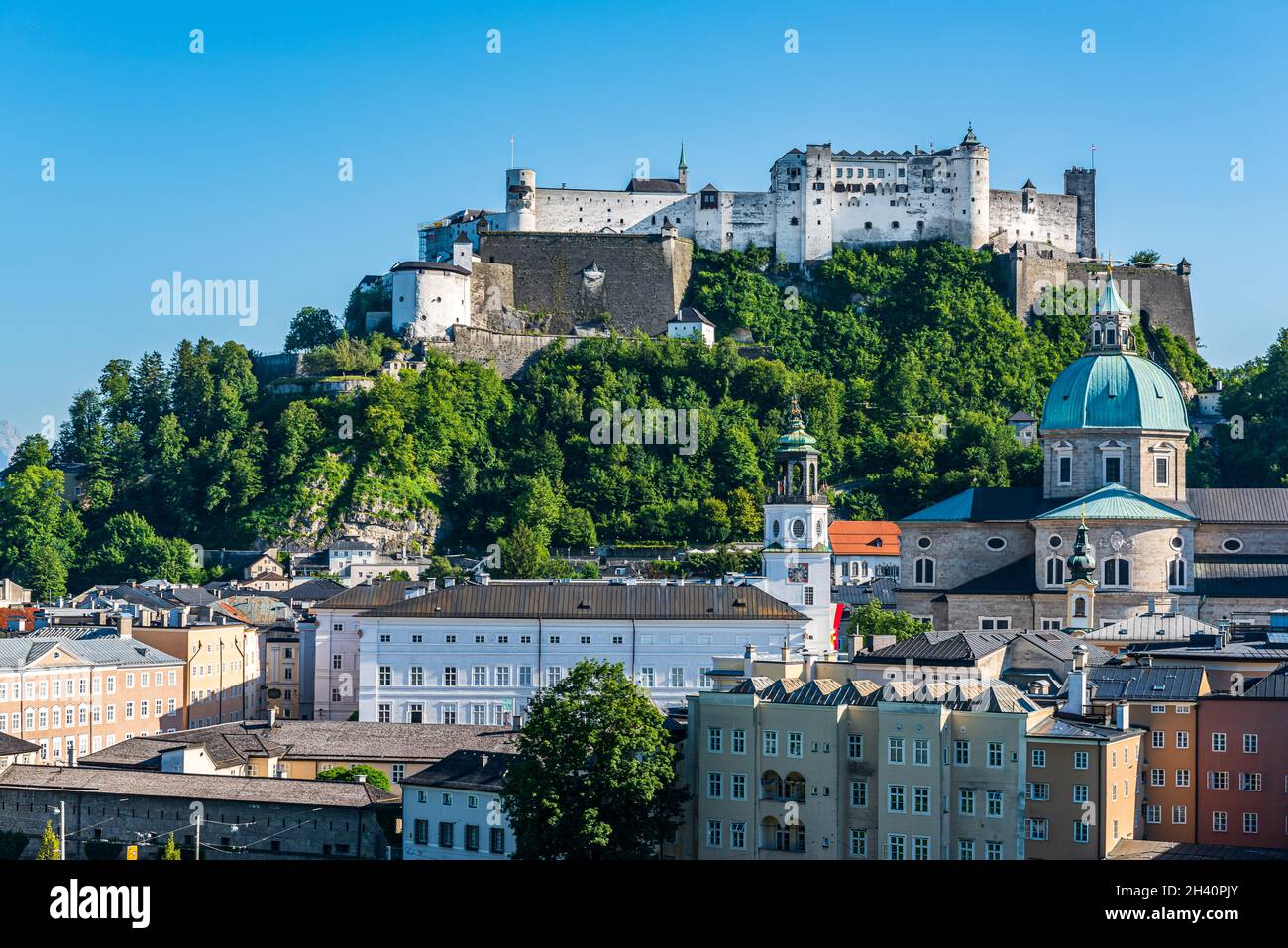 Historical fortress hohensalzburg view hi-res stock photography and ...