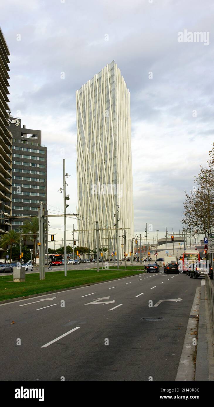 Modern building in the Port Forum in Barcelona, Catalunya, Spain ...
