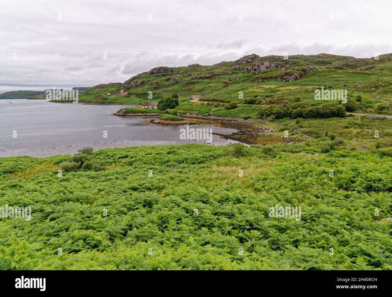 Loch Inchard, a coastal loch on the west coast of Scotland, UK. One of ...