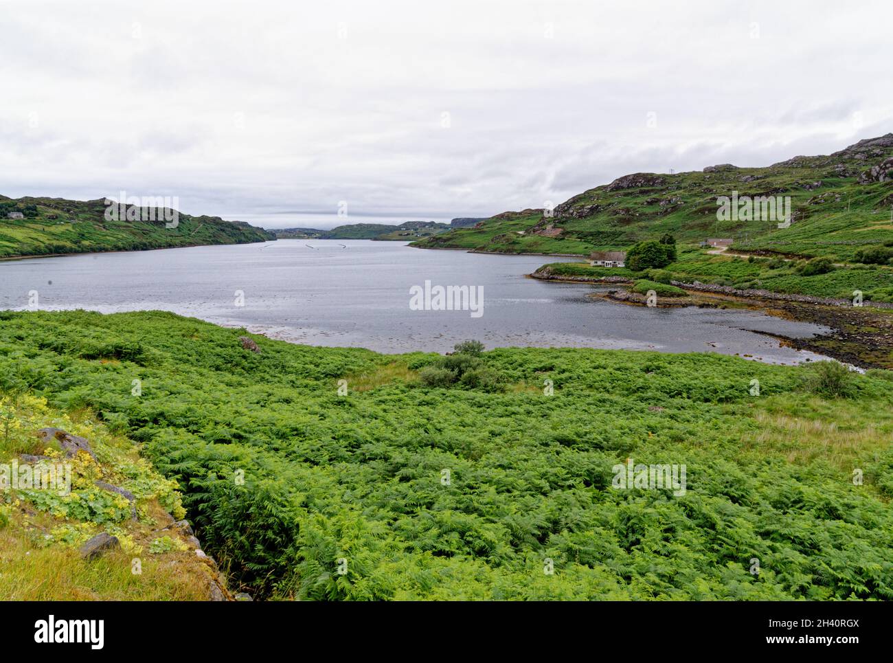 Loch Inchard, a coastal loch on the west coast of Scotland, UK. One of ...