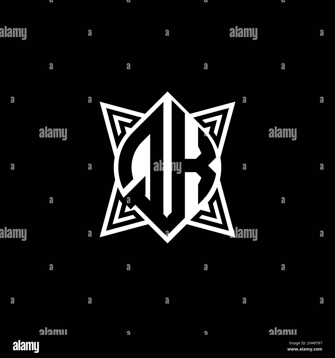 OU Monogram logo letter with polygonal geometric shape style design ...