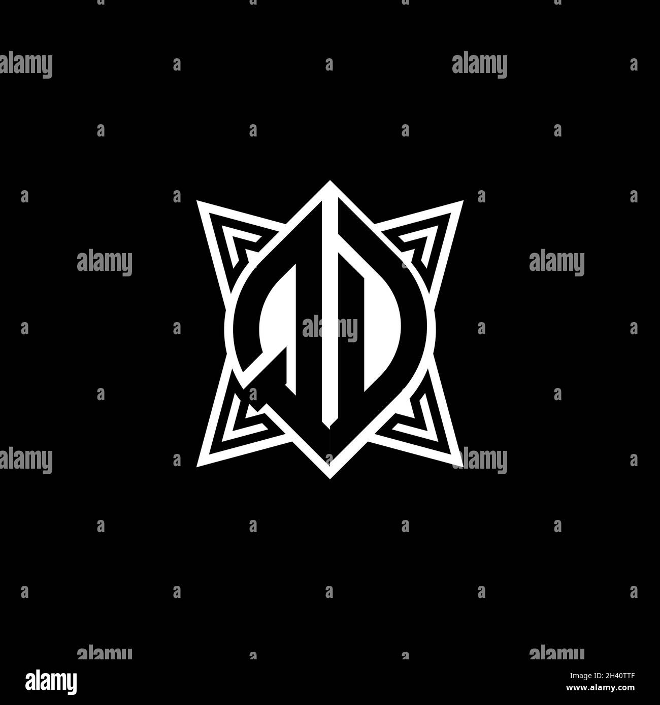 ON Monogram logo letter with polygonal geometric shape style design ...