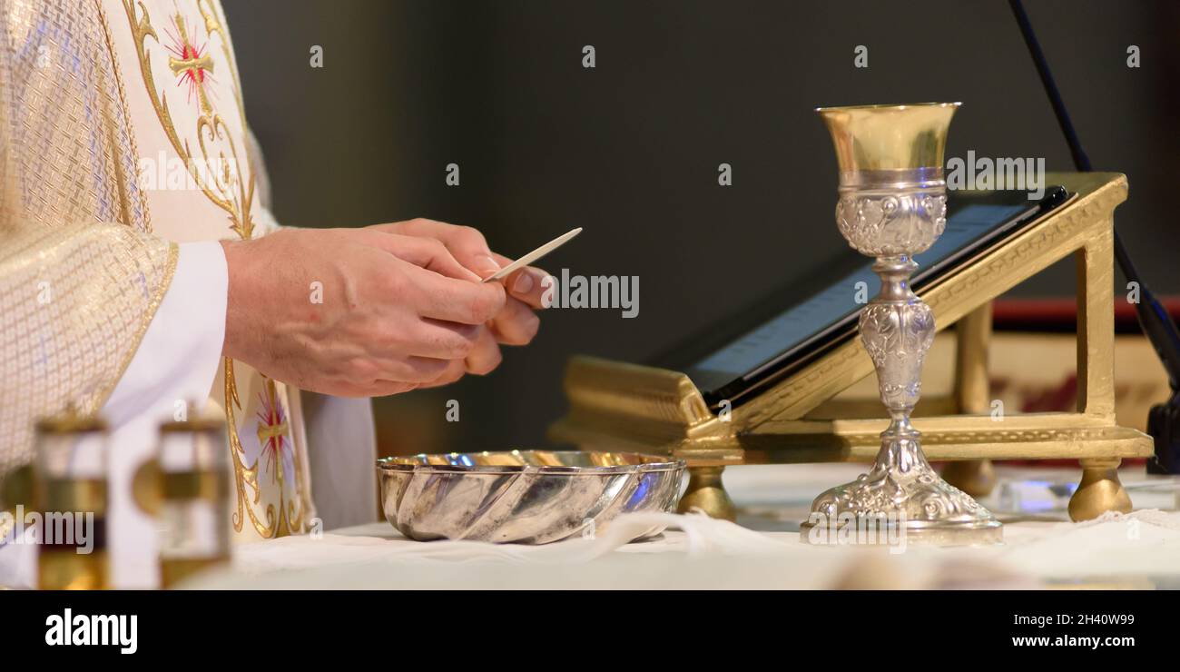 Celebrating the rite of the Holy Bread Stock Photo - Alamy