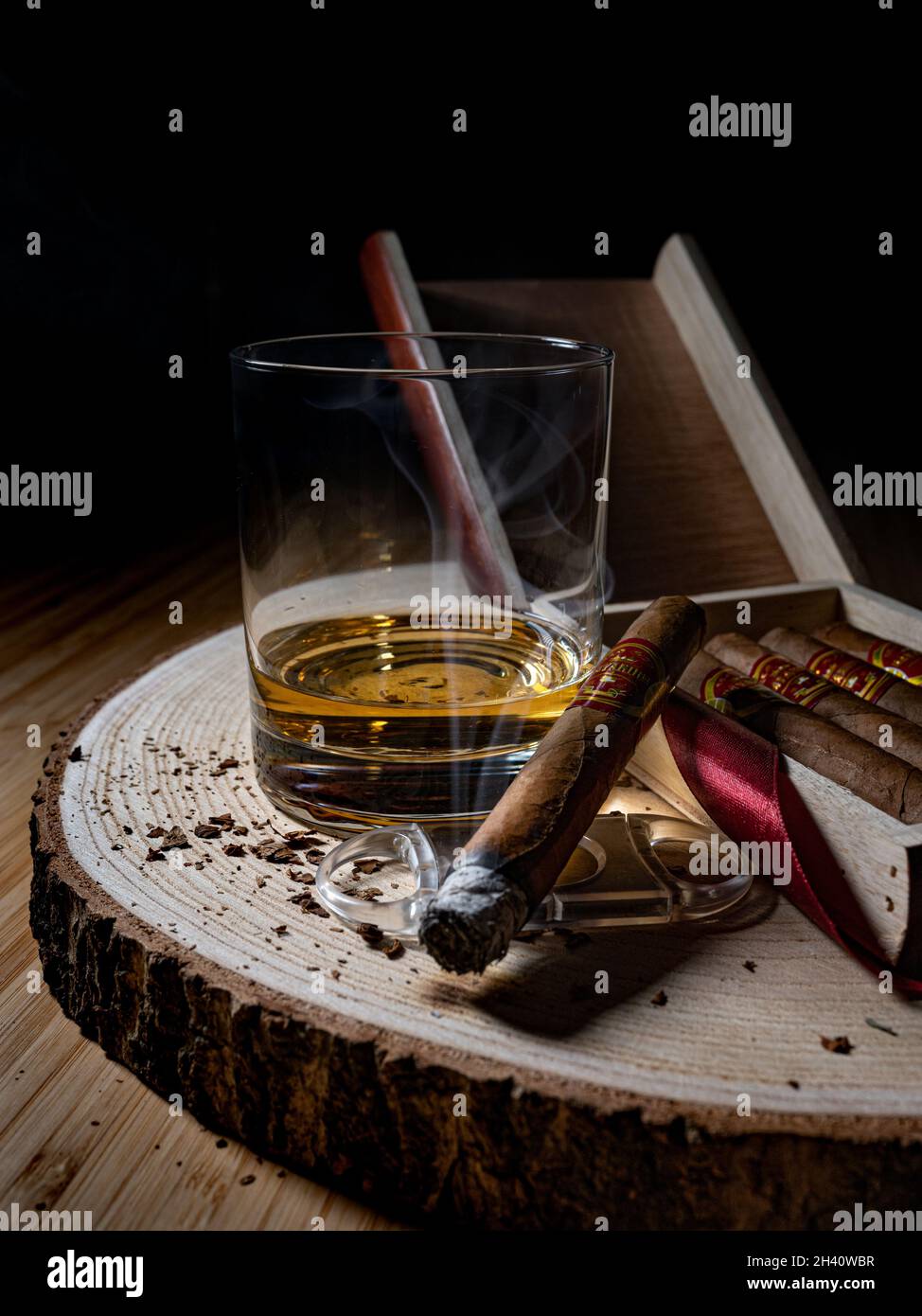 Cigar glasses brandy on hi-res stock photography and images - Alamy