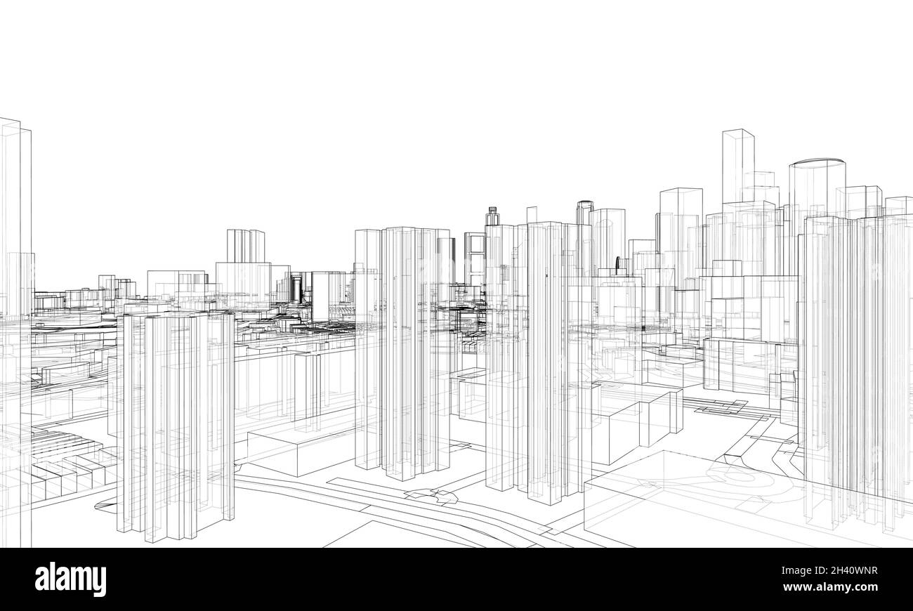 City view. Buildings and streets. Vector Stock Vector Image & Art - Alamy