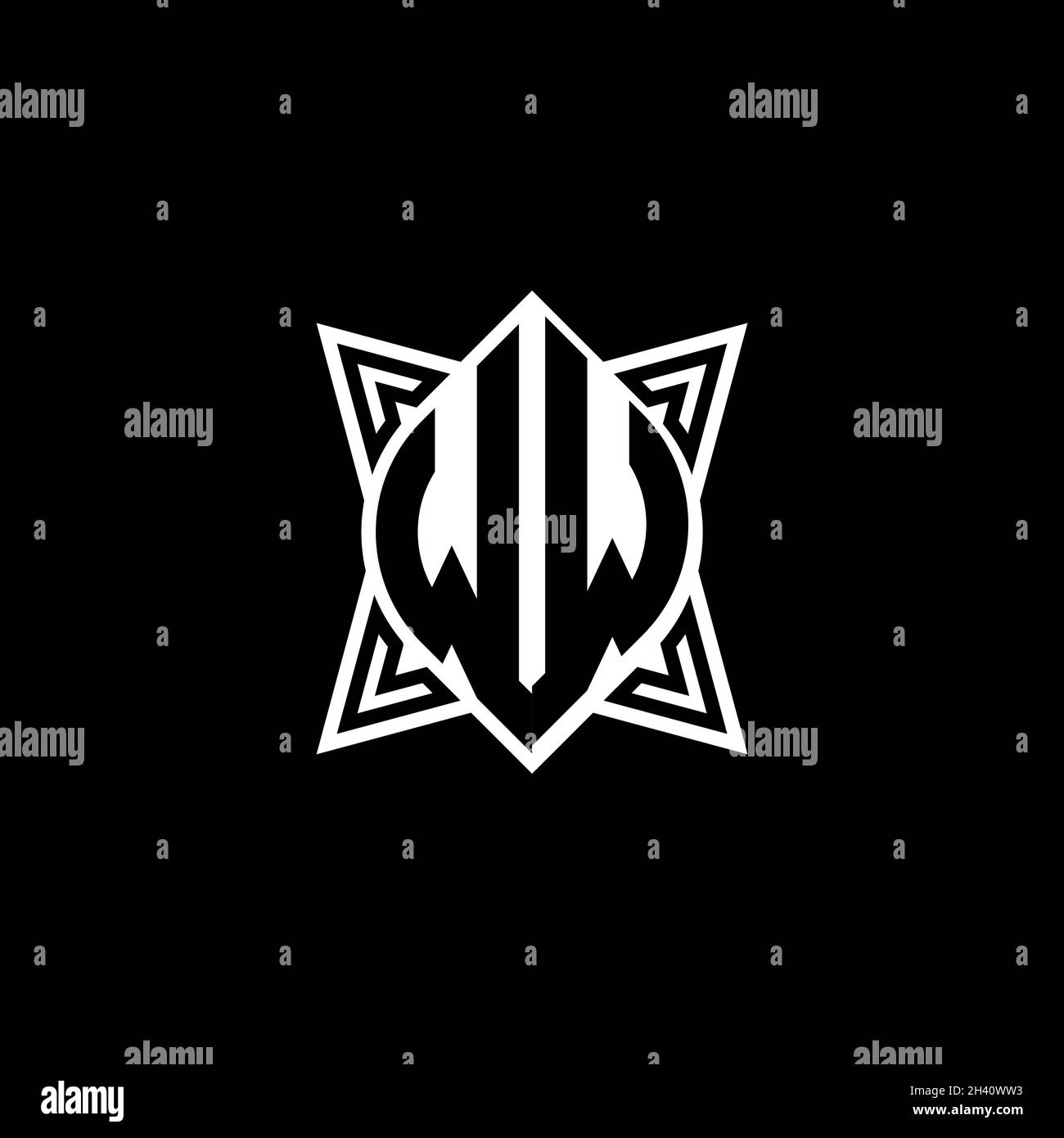 UA Monogram logo letter with polygonal geometric shape style design ...