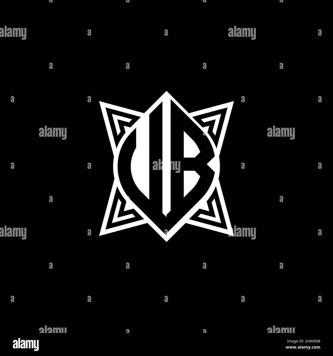 RH Monogram logo letter with polygonal geometric shape style design ...