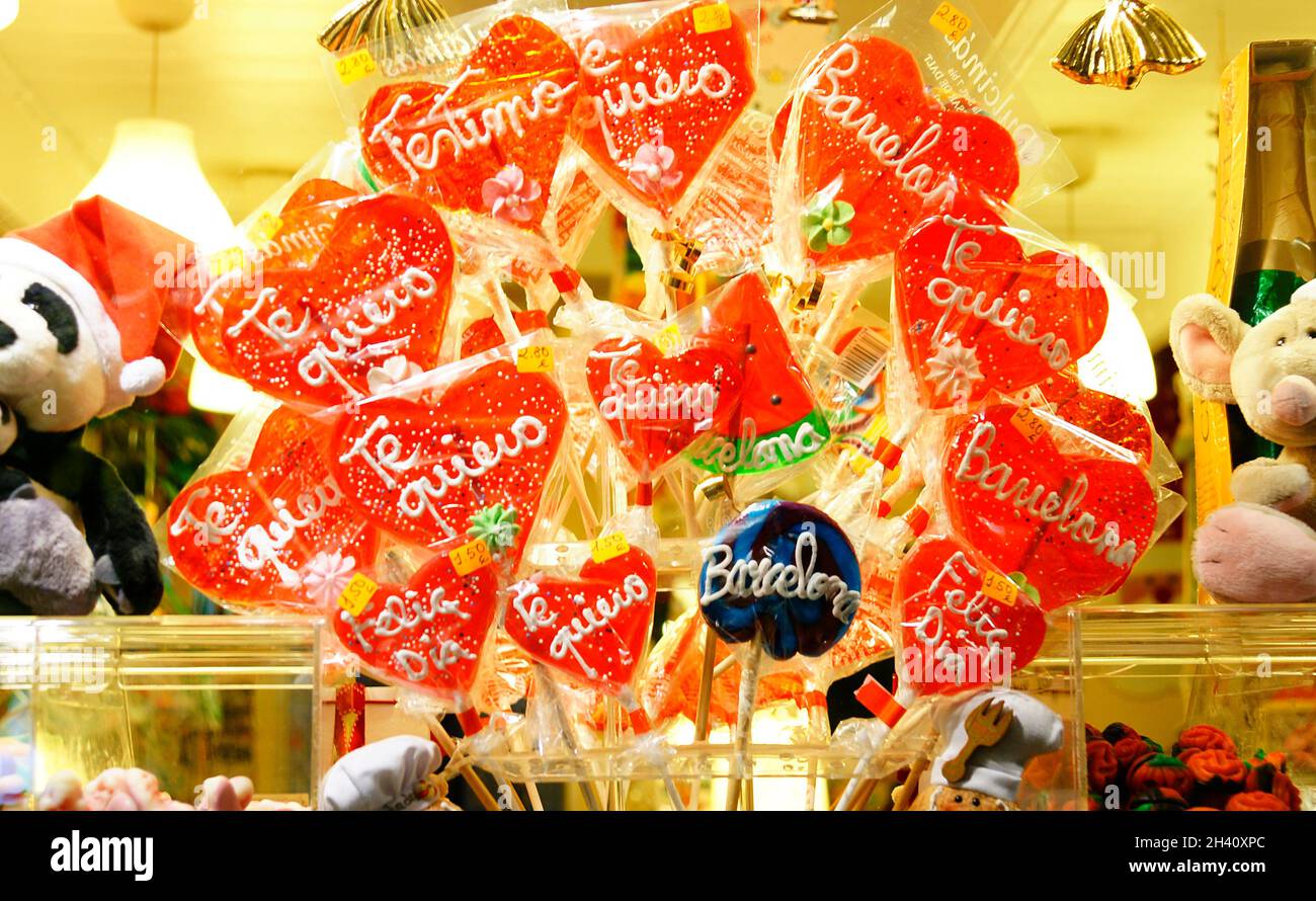 Candies and sweets in a Dubrovnik shop window; Croatia, Europa Stock ...
