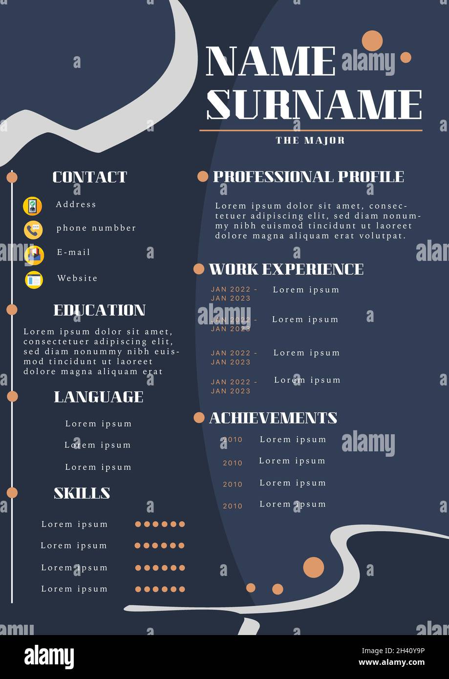 CV Professional Design Template Stock Vector Image & Art - Alamy