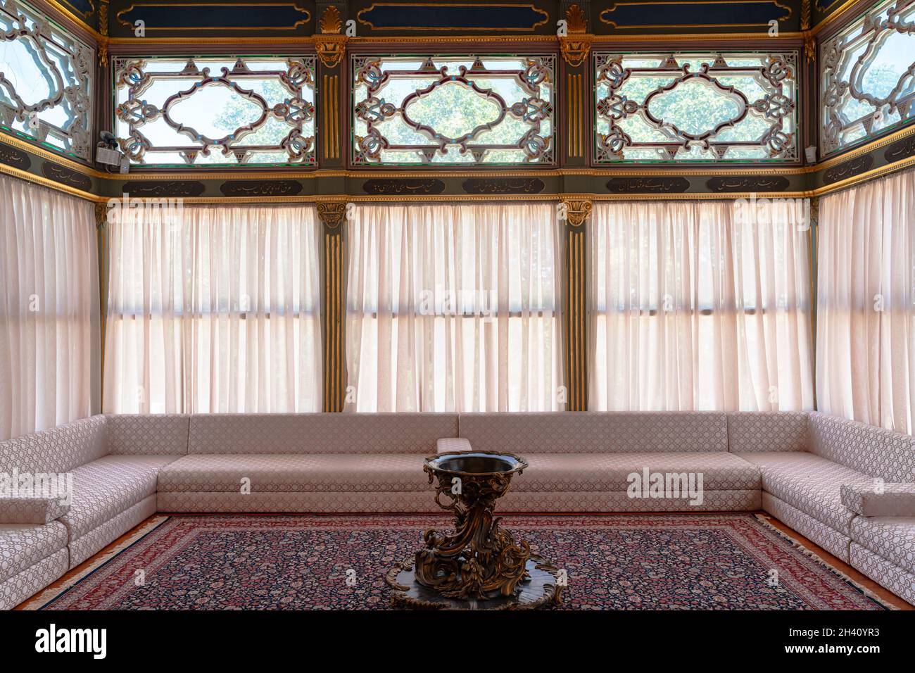 ISTANBUL, TURKEY - AUGUST 9, 2021: Luxurious decorated interior of ...