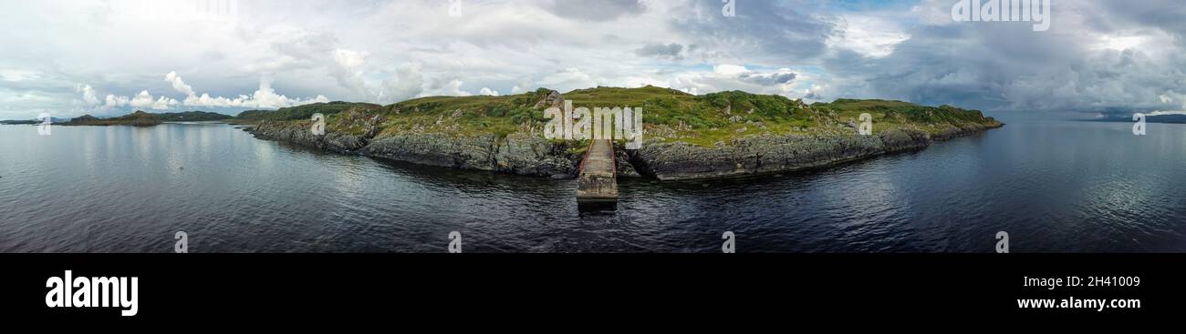 Oban, Scotland - August 6, 2021: Aerial view of the Sound of Jura ...