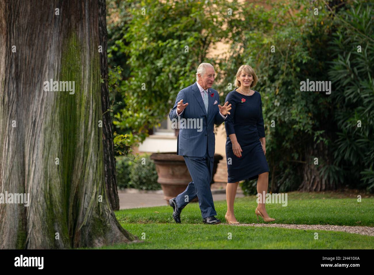 The Prince of Wales with Jill Morris the British Ambassador to Italy as ...