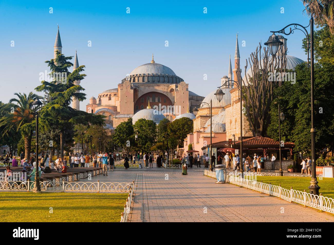 ISTANBUL, TURKEY - JULY 17, 2021: View from the park of the famous ...