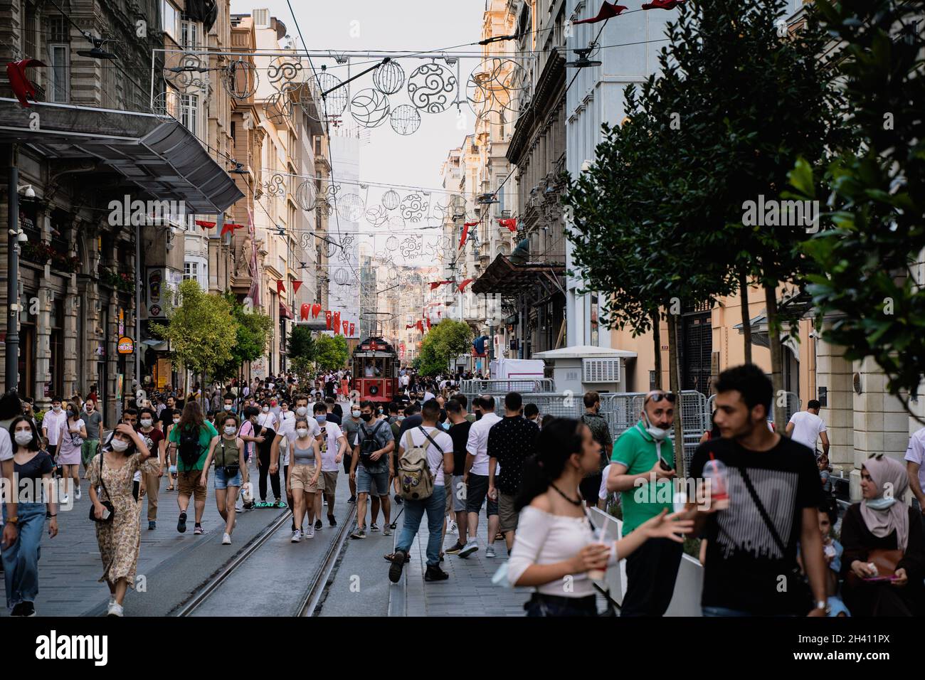 Iconic red tramway passing hi-res stock photography and images - Alamy