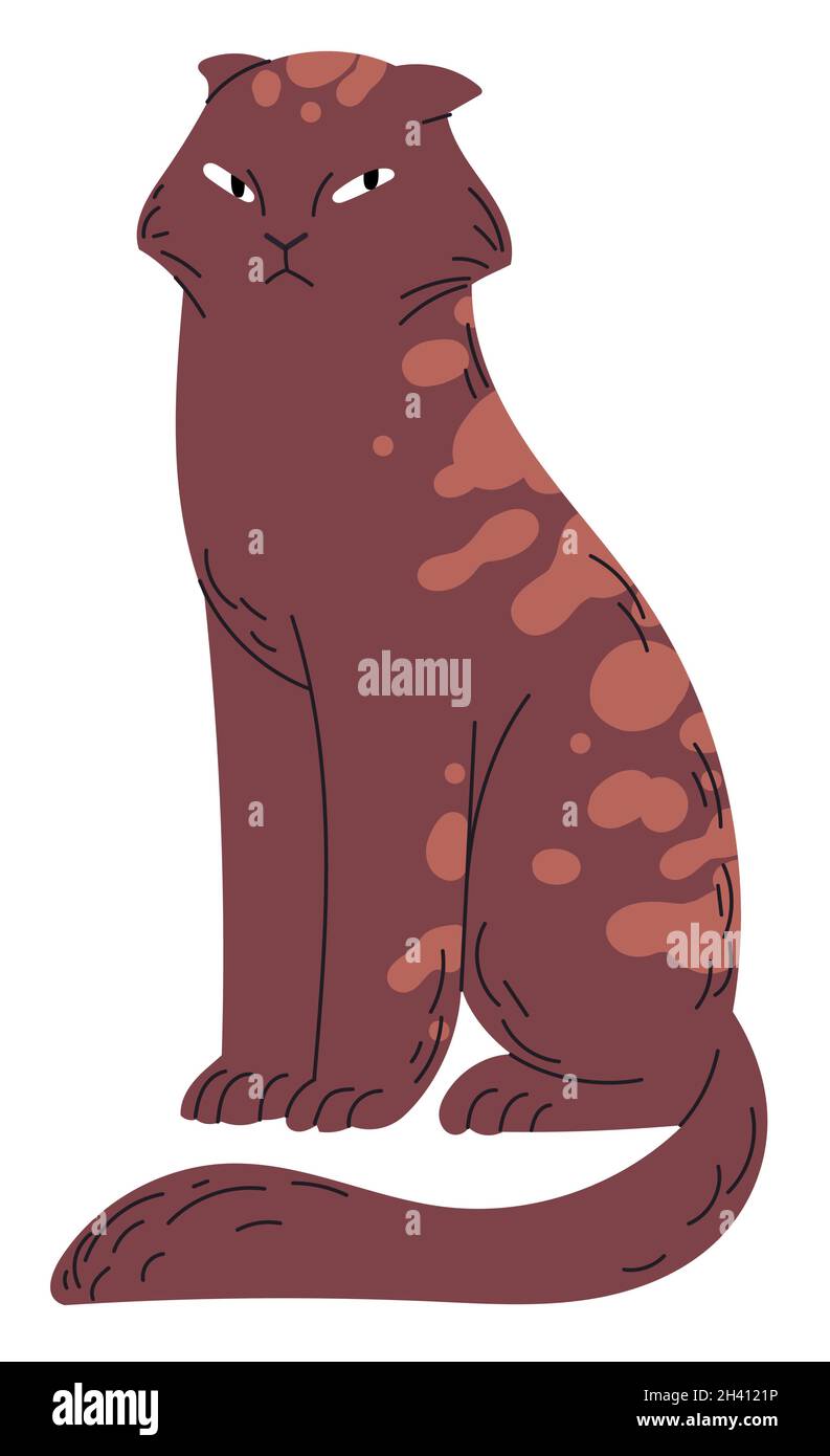 The quiet cat is sitting Vector illustration Stock Vector Image & Art ...