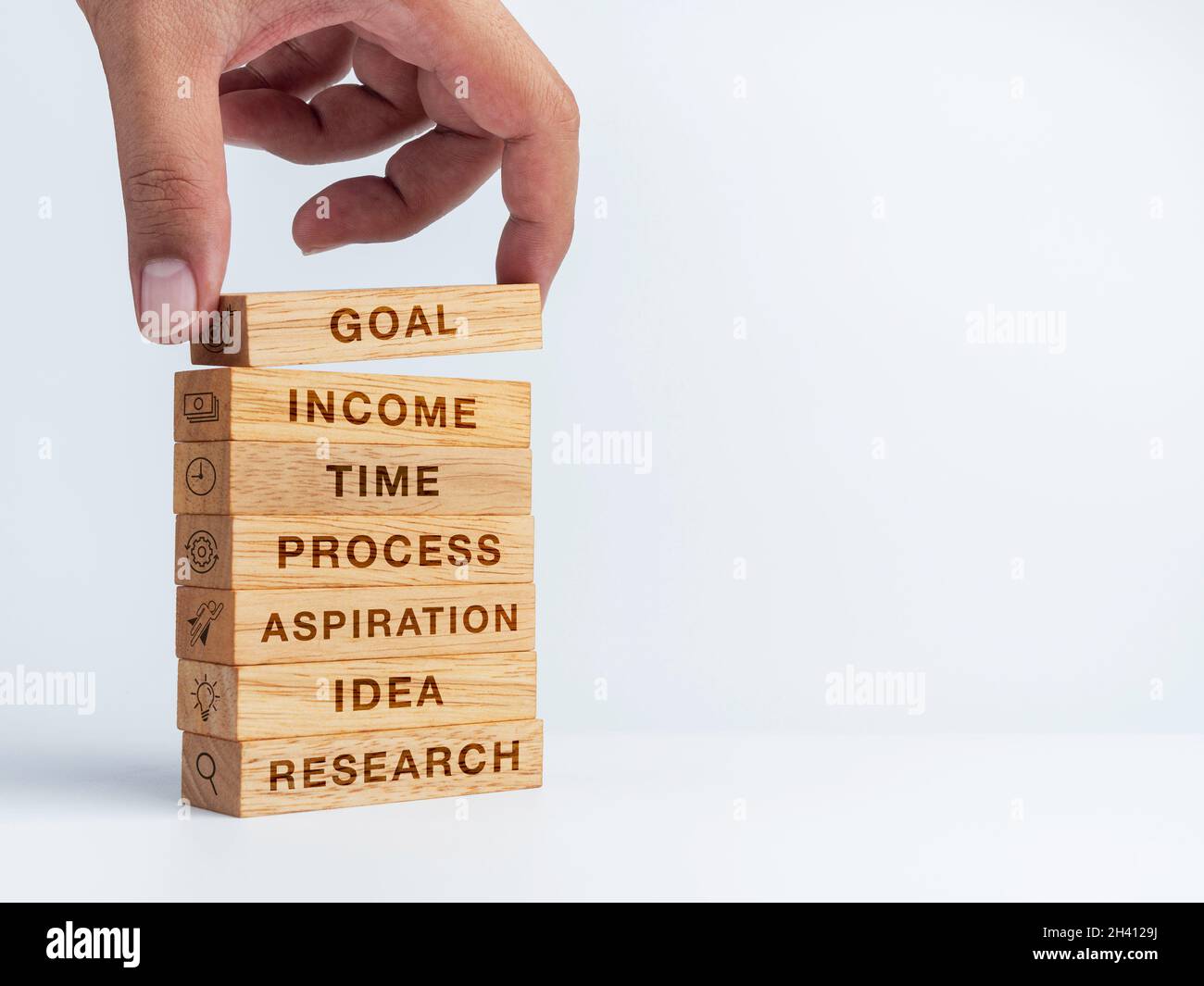 7 options or steps infographic for business concept. Hand put the last ...