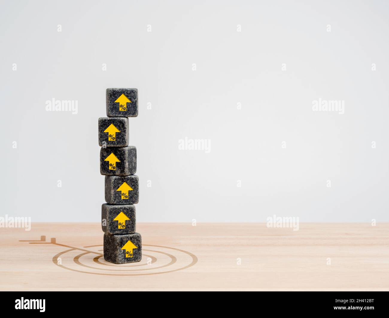 The business growth process and economic improvement concept. Yellow up ...