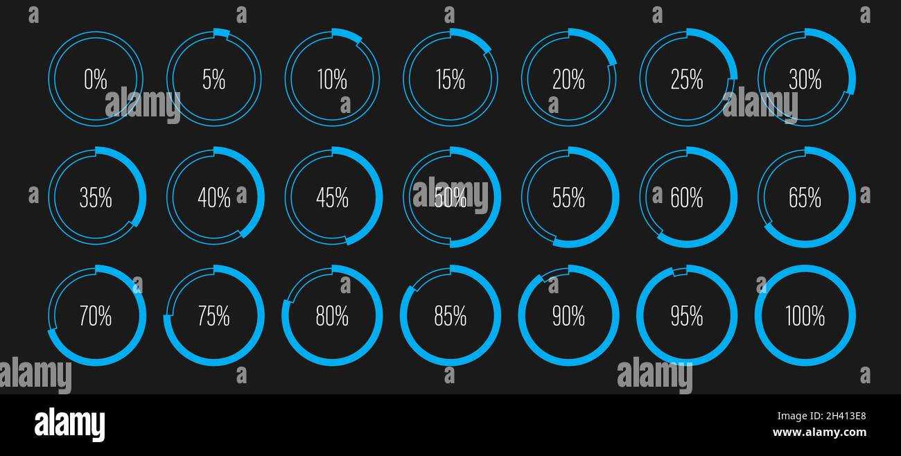 Set of circle percentage progress bar diagrams meters for web design ...