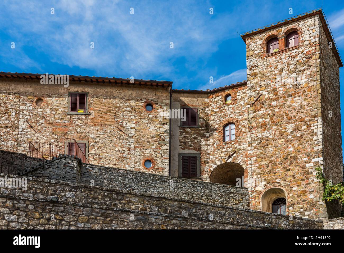 Stone palace in Radda in Chianti Stock Photo - Alamy