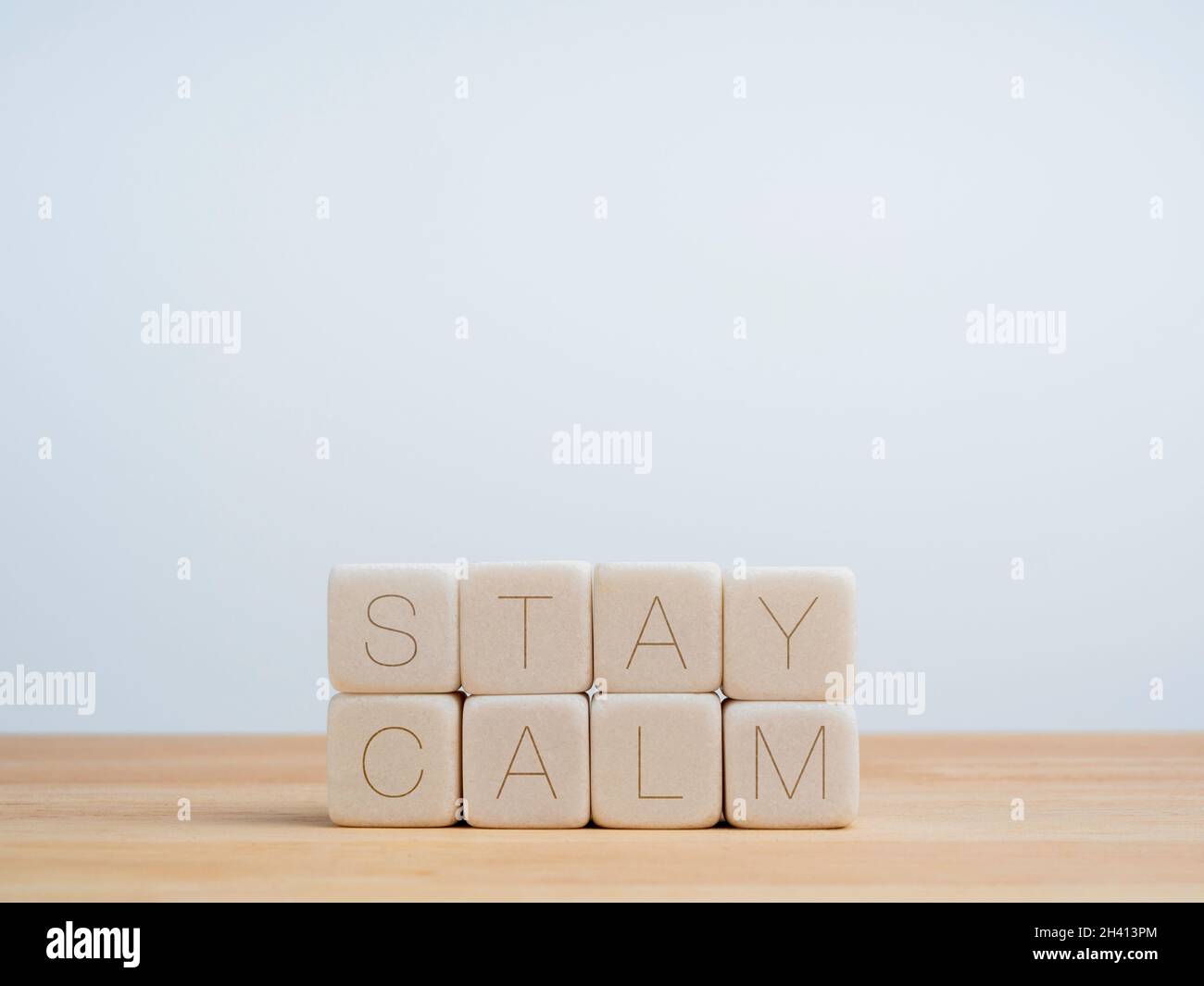 Stay calm concept. Words, "STAY CALM" with modern thin font on white ...