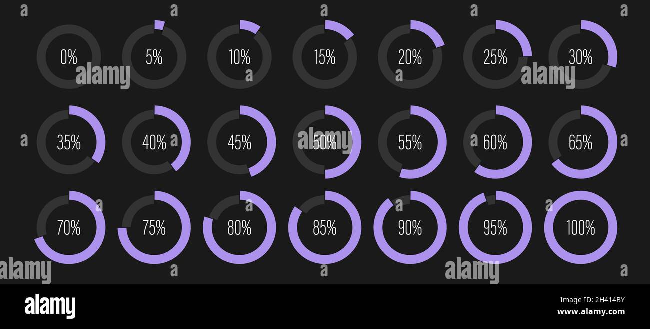 Set of circle percentage progress bar diagrams meters for web design ...