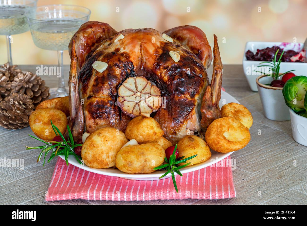 Traditional Whole Roasted Christmas Turkey With Apricot And Pistachio
