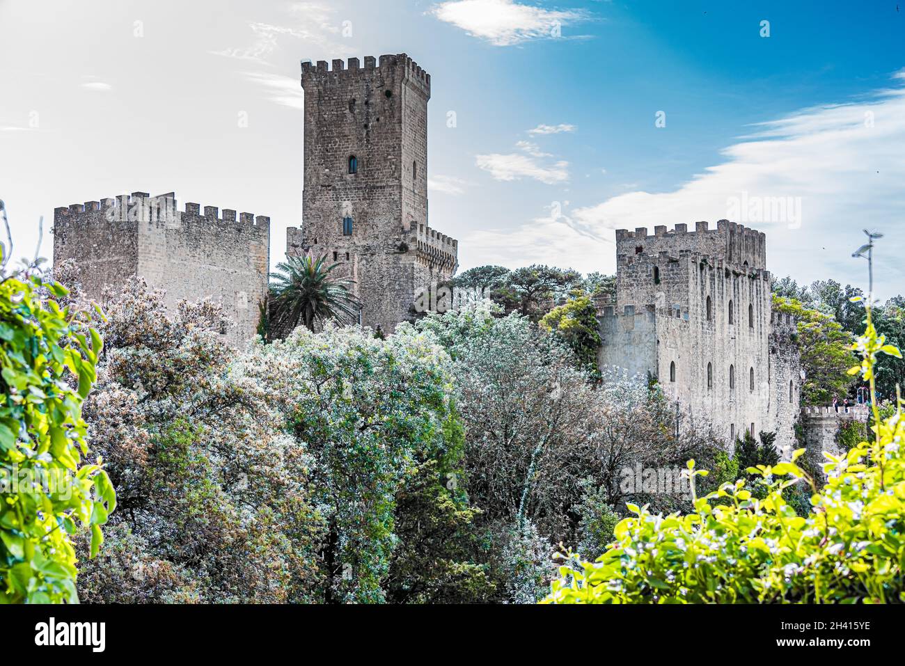 Pepoli Castle in Erice Stock Photo - Alamy