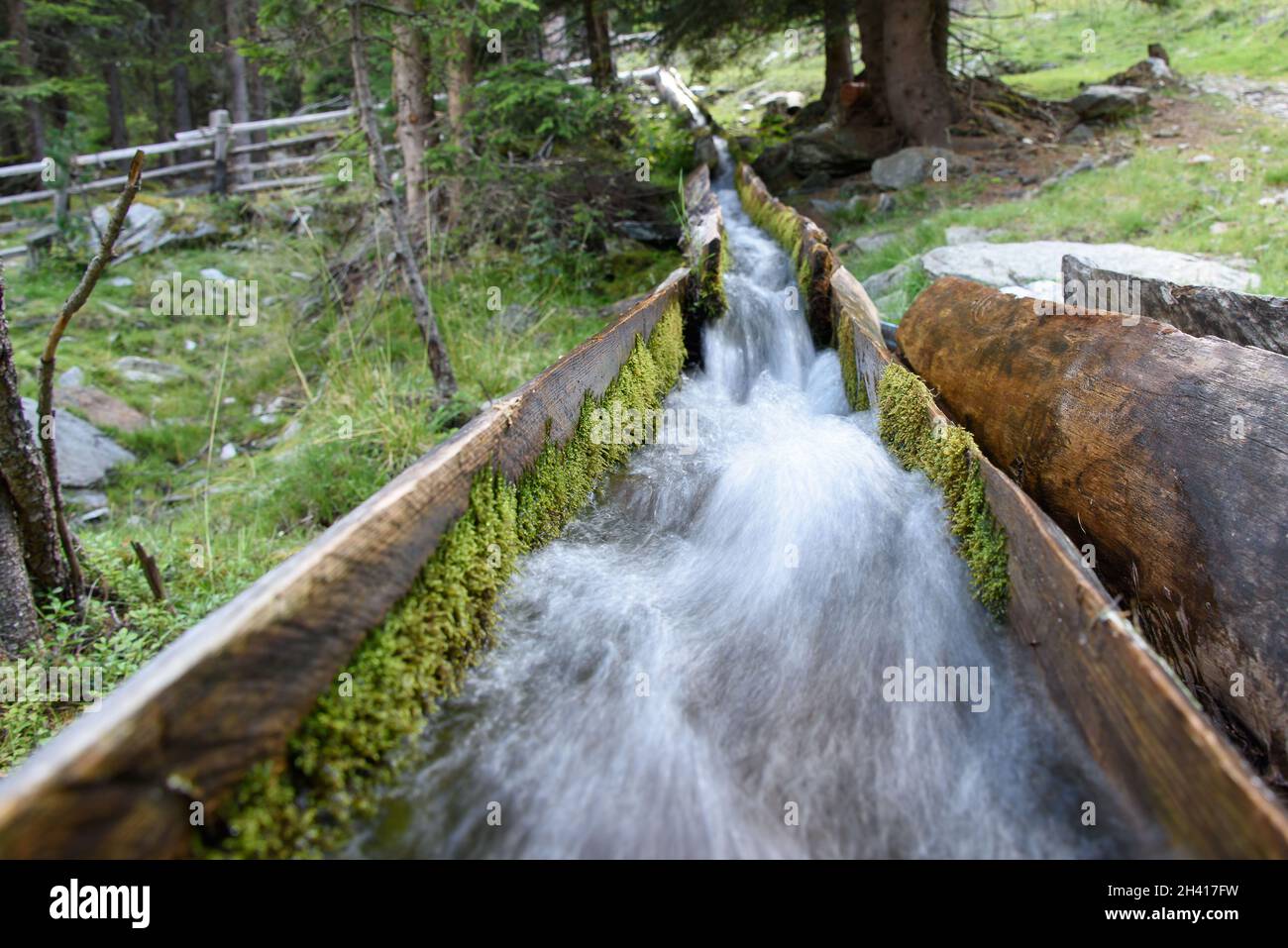 Typical Wood Water Canalization Stock Photo - Alamy