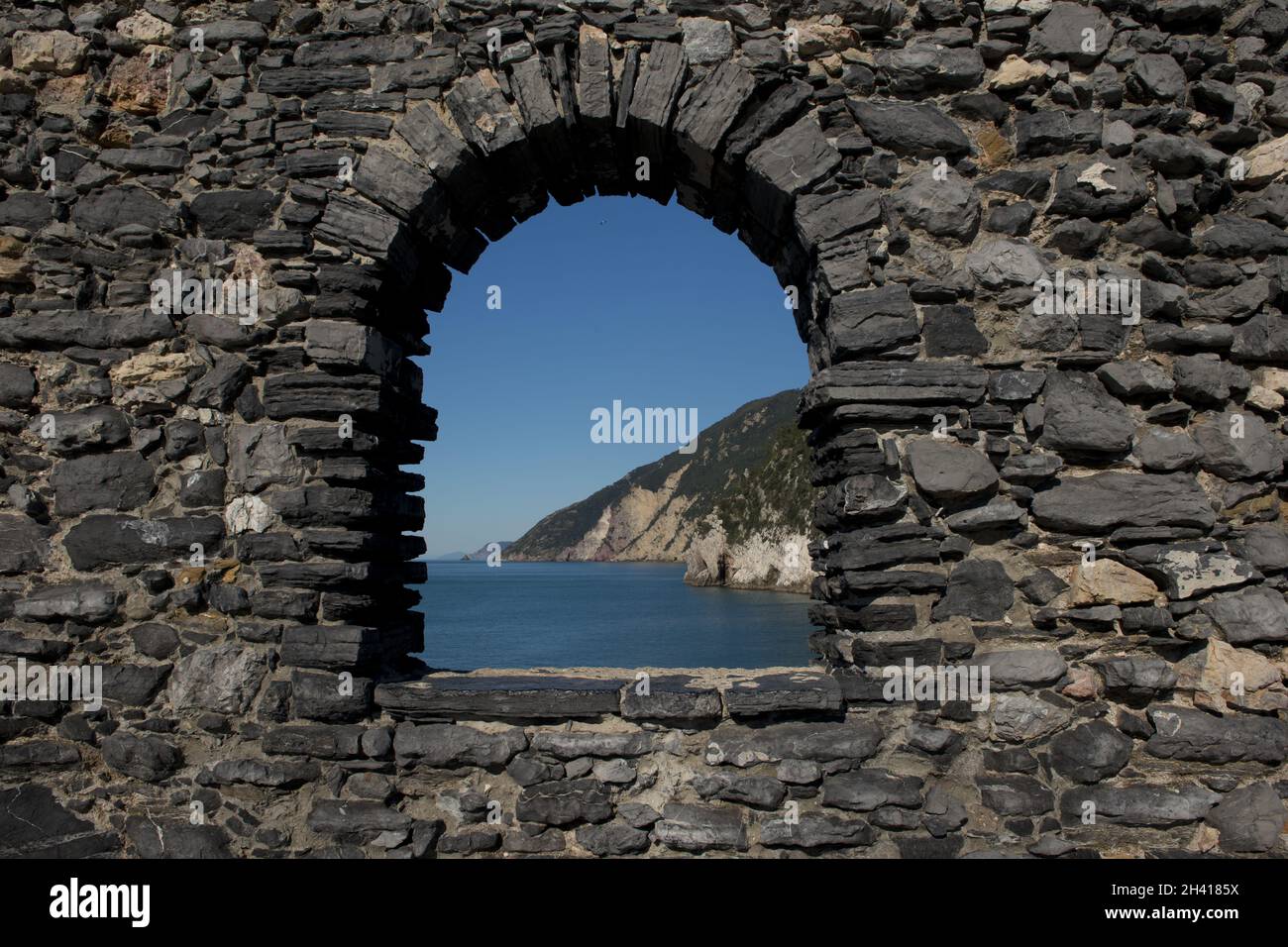Stone window to ligurian coast hi-res stock photography and images - Alamy