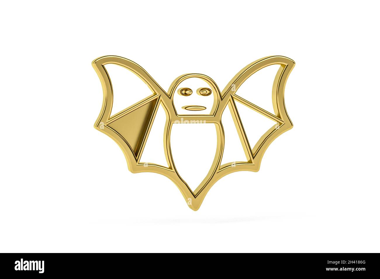 Golden 3d bat icon isolated on white background - 3d render Stock Photo ...