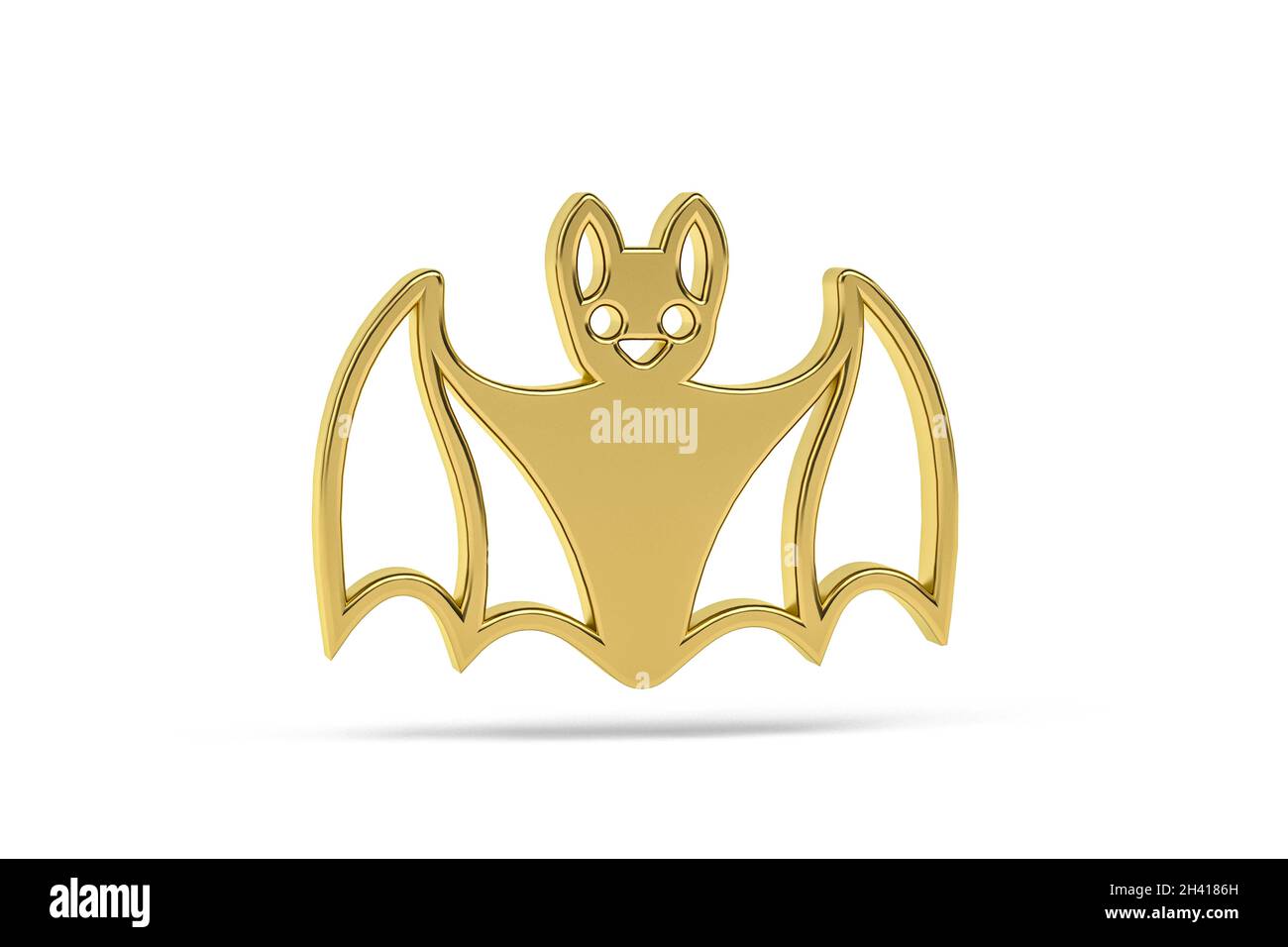 Golden 3d bat icon isolated on white background - 3d render Stock Photo ...
