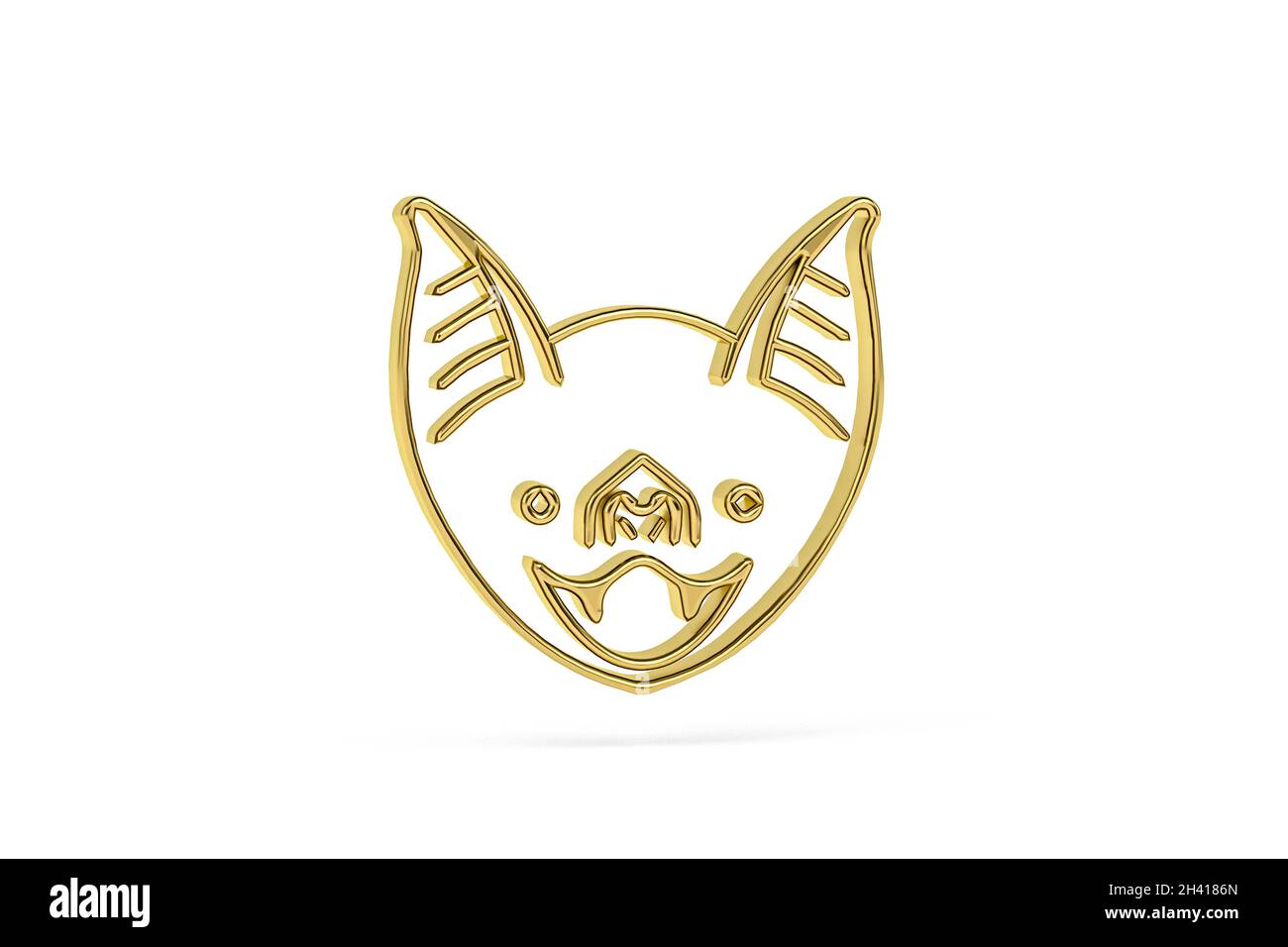 Golden 3d bat icon isolated on white background - 3d render Stock Photo ...