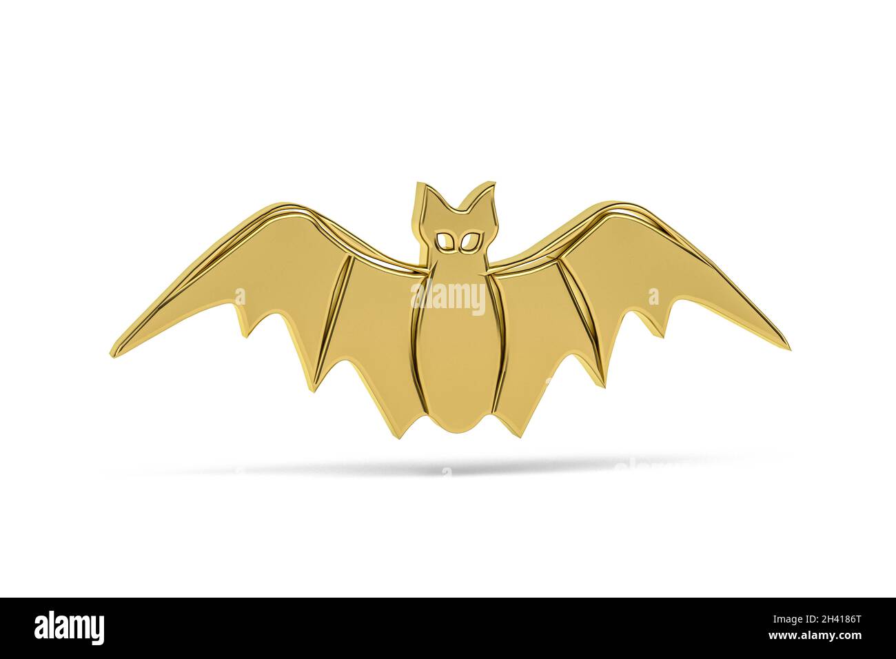 Golden 3d bat icon isolated on white background - 3d render Stock Photo ...