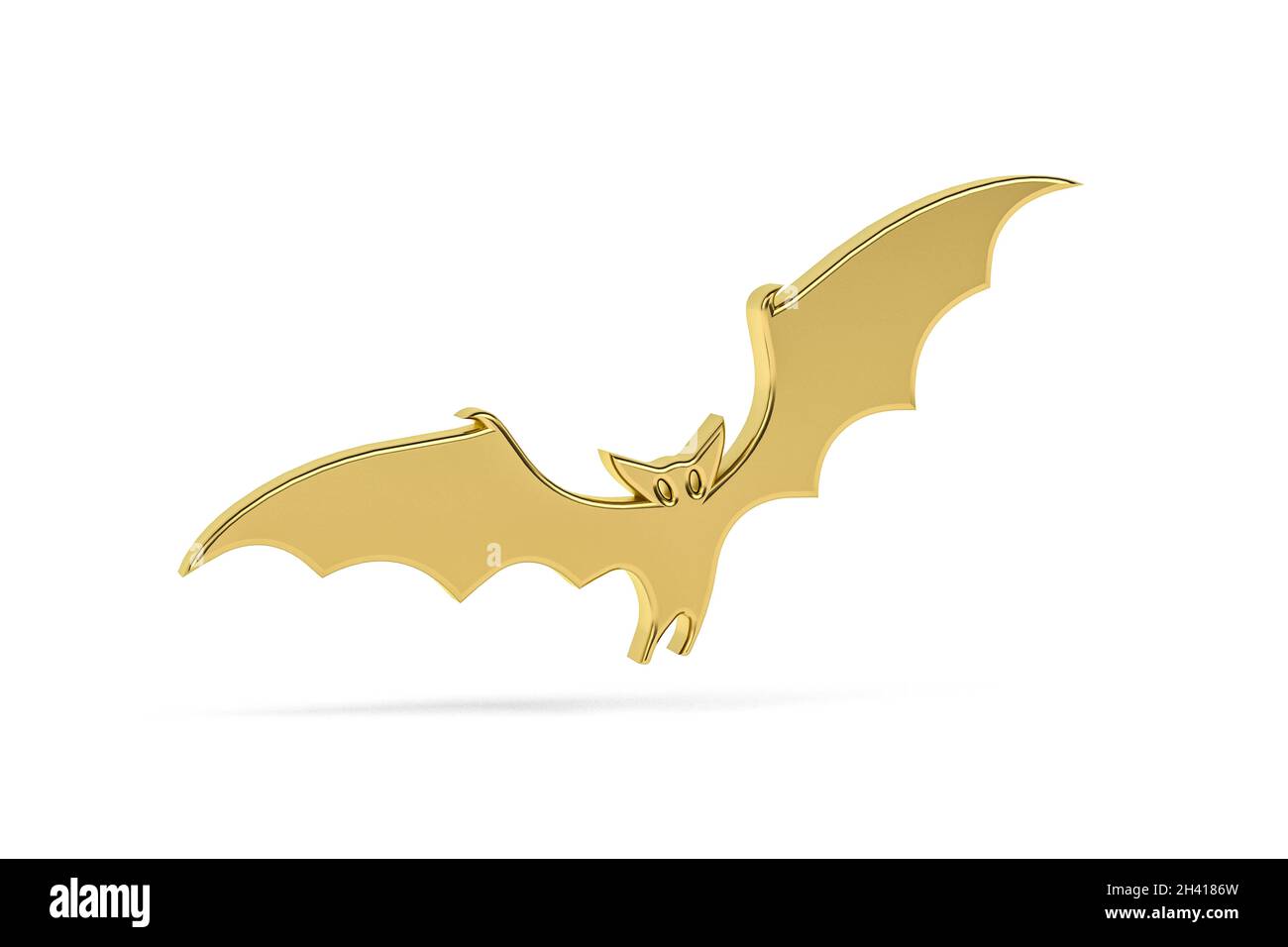 Golden 3d bat icon isolated on white background - 3d render Stock Photo ...