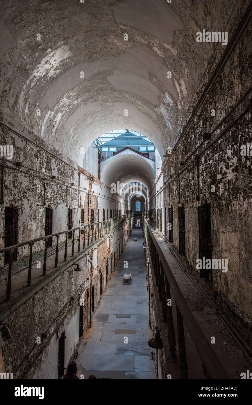 Corridor in the Eastern State Penitentiary in Philadelphia, USA Stock ...