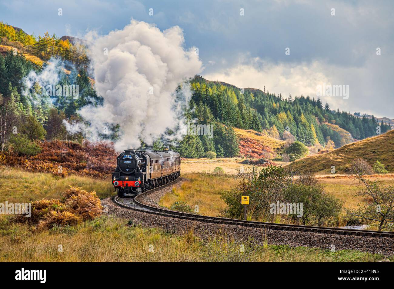 The Jacobite Fort William to Mallaig scenic steam railway passing ...