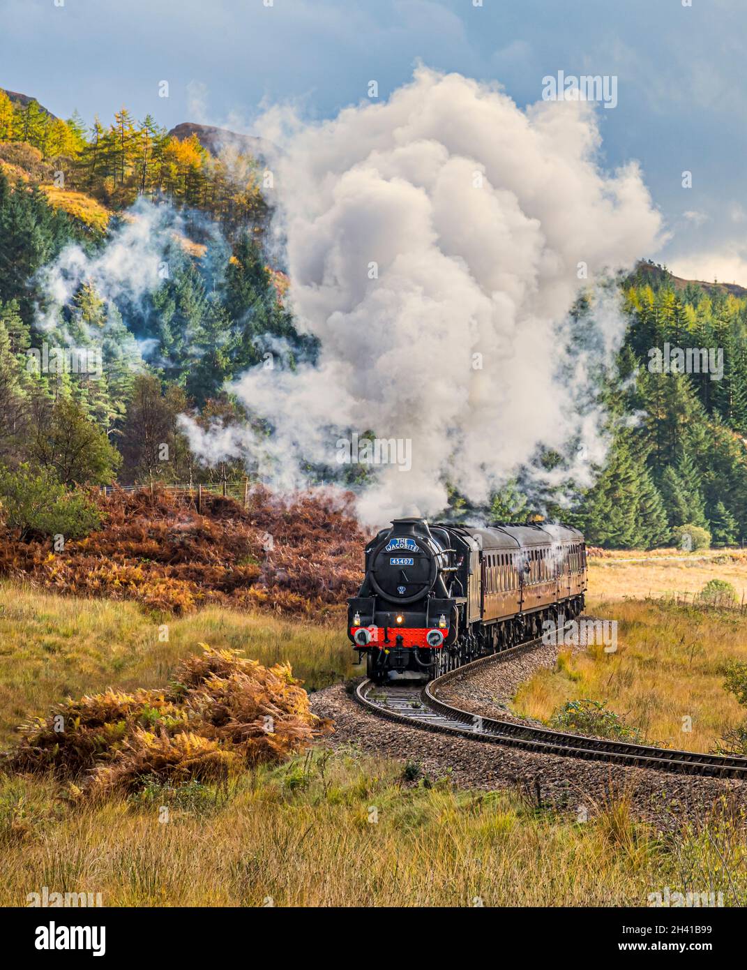 The Jacobite Fort William to Mallaig scenic steam railway passing ...
