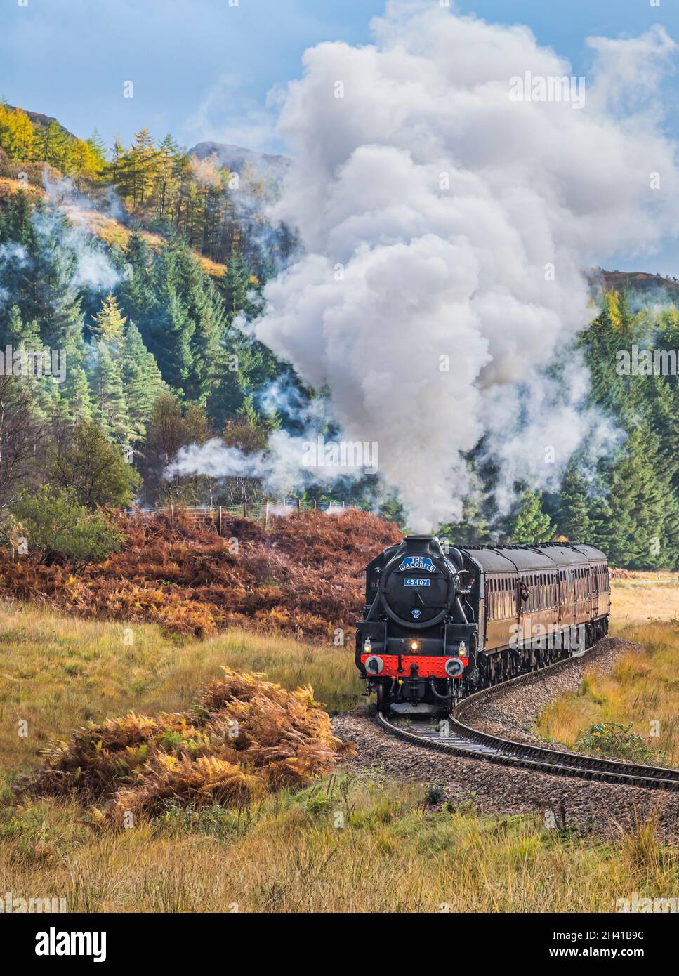 The Jacobite Fort William to Mallaig scenic steam railway passing ...