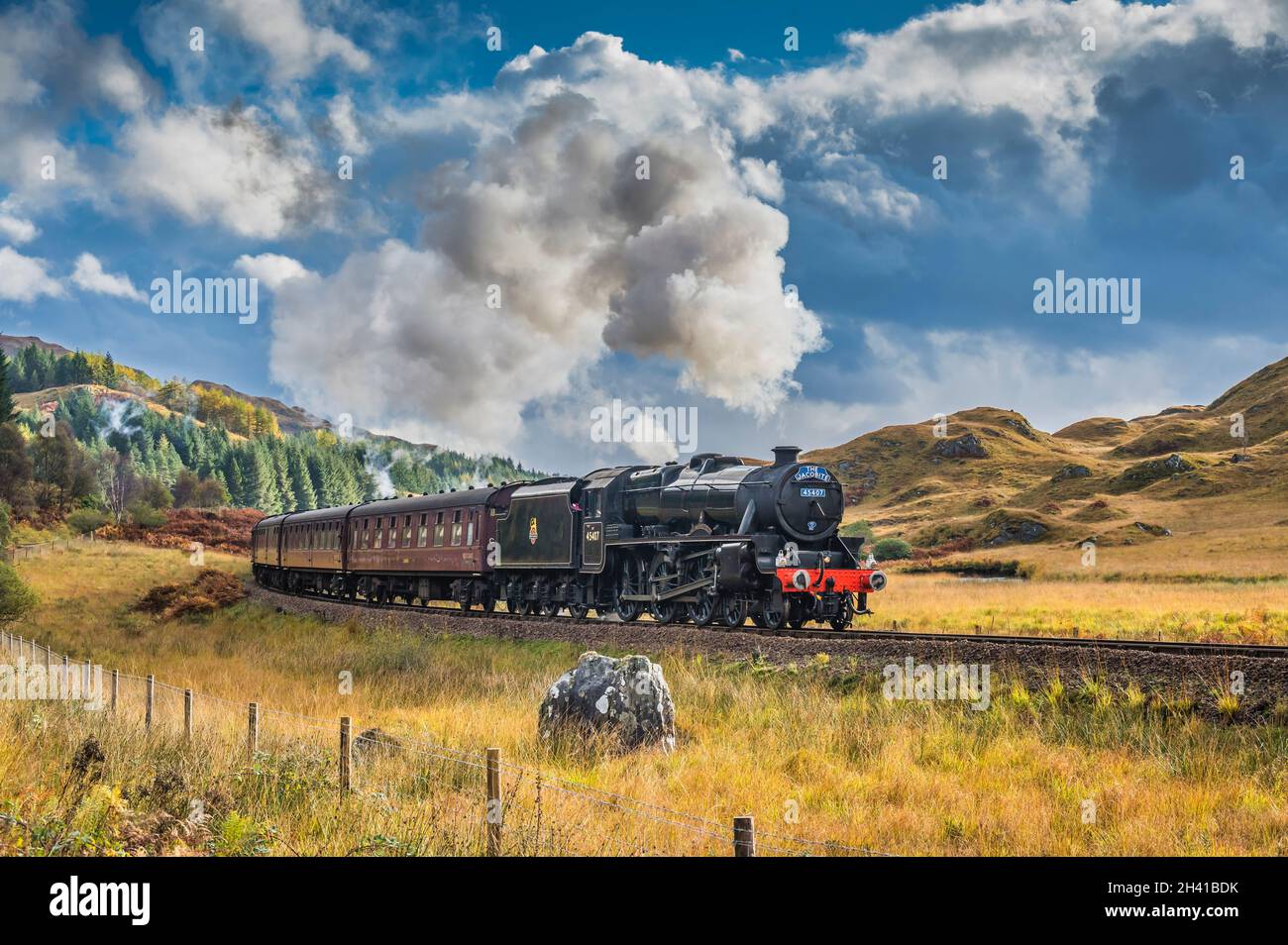 The Jacobite Fort William to Mallaig scenic steam railway passing ...