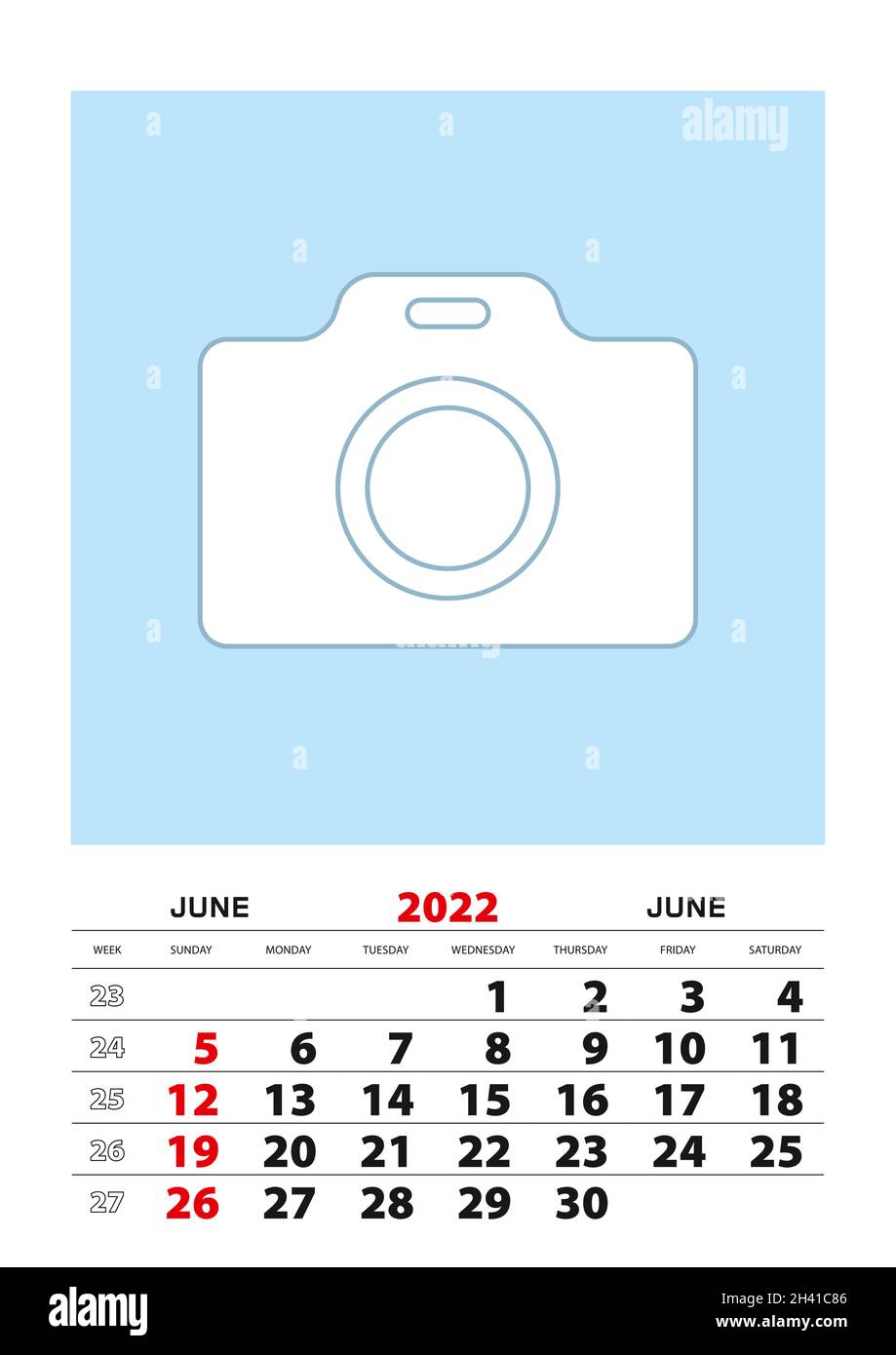 June 2022 Calendar Printable Portrait